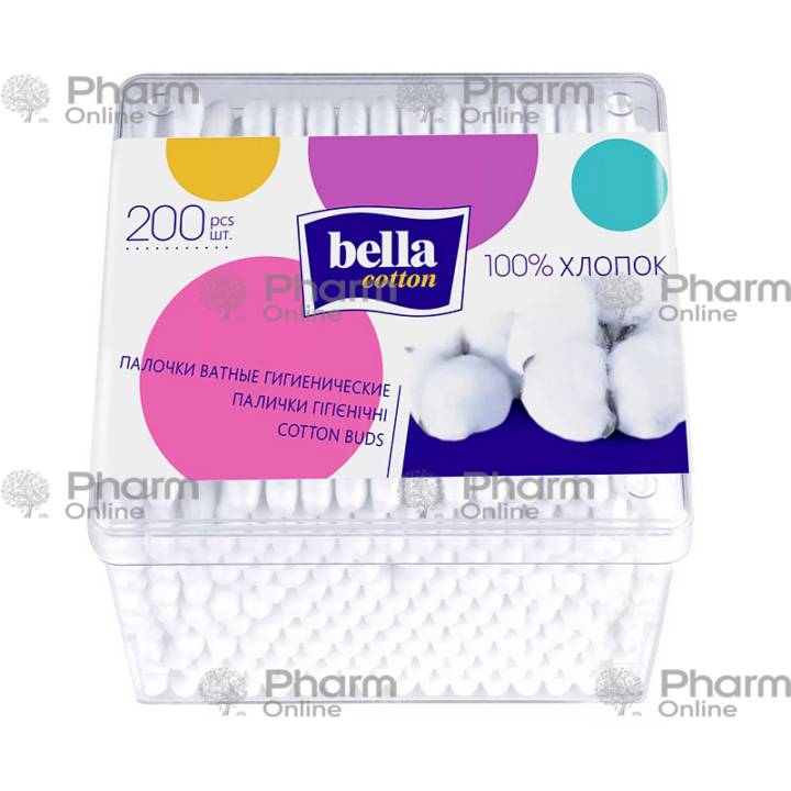 Qulaq/çöpləri Bella Pambıq kvadrat № 200